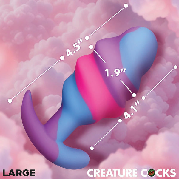 Creature Cocks Unicorn Swirl Large Silicone Butt Plug | The Cowgirl